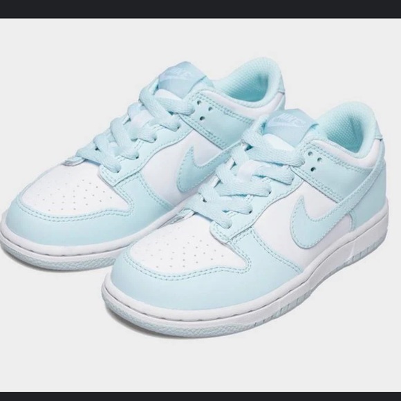 Nike | Shoes | Nike Dunk Low Kids Sneakers Light Blue And White | Poshmark